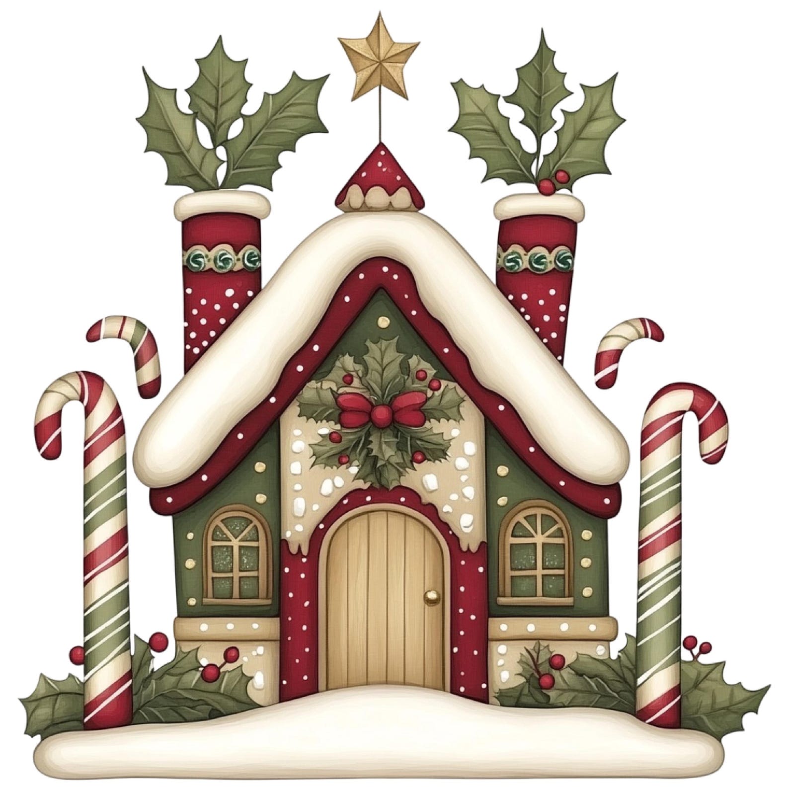 Cute Mini Christmas Houses Clipart: Whimsical Holiday Village PNG ...
