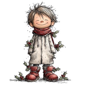 Whimsical Christmas Elf Boy Clipart – Watercolor Holiday Character PNG ...