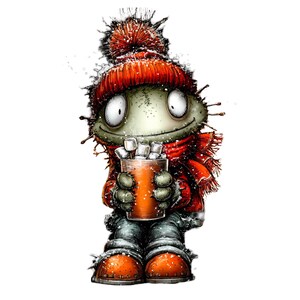 Christmas Monster Clipart – Funny Holiday Creature PNG Set (digital ...