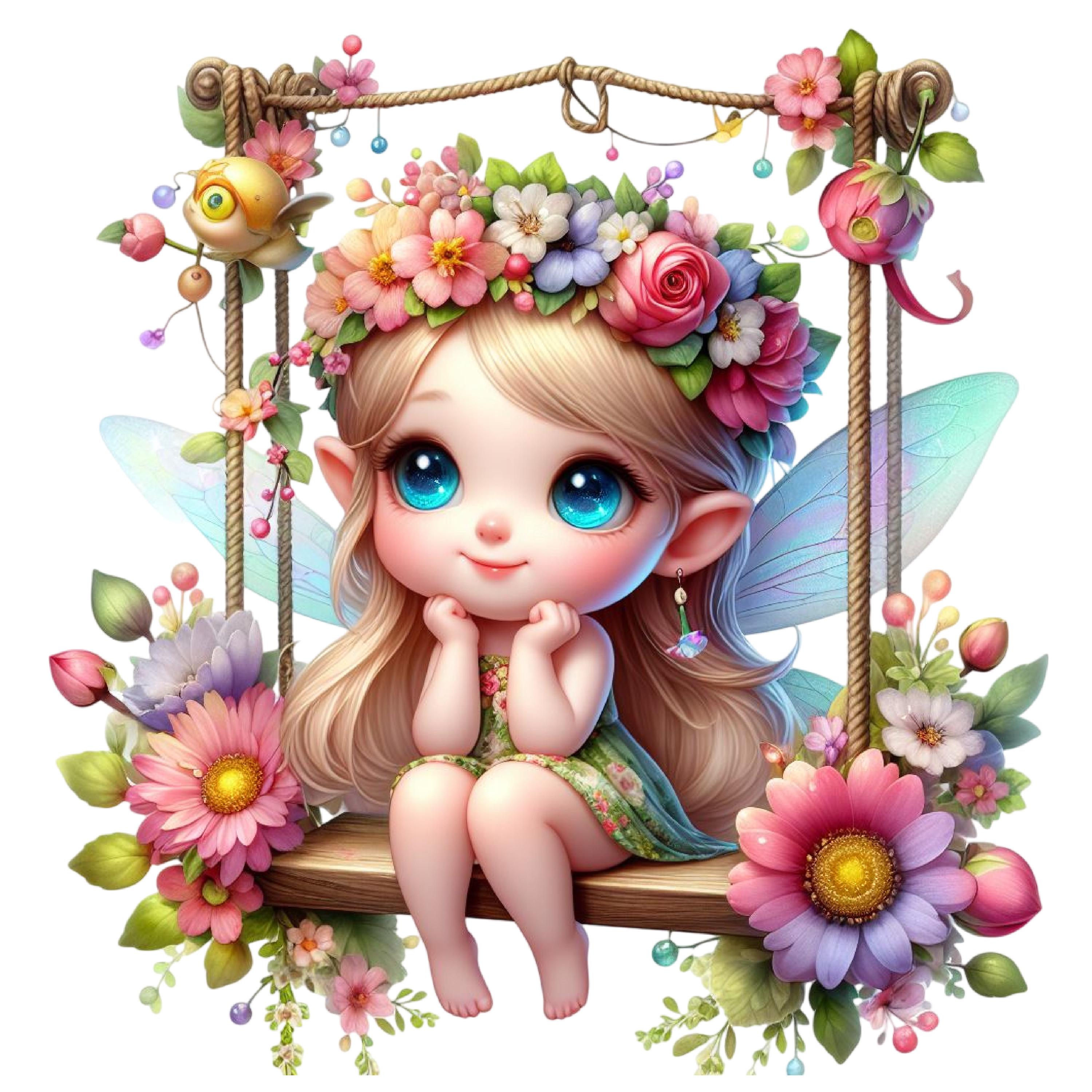 Floral Fairy Watercolor Clipart: Mega Bundle PNG, JPG (commercial Use ...