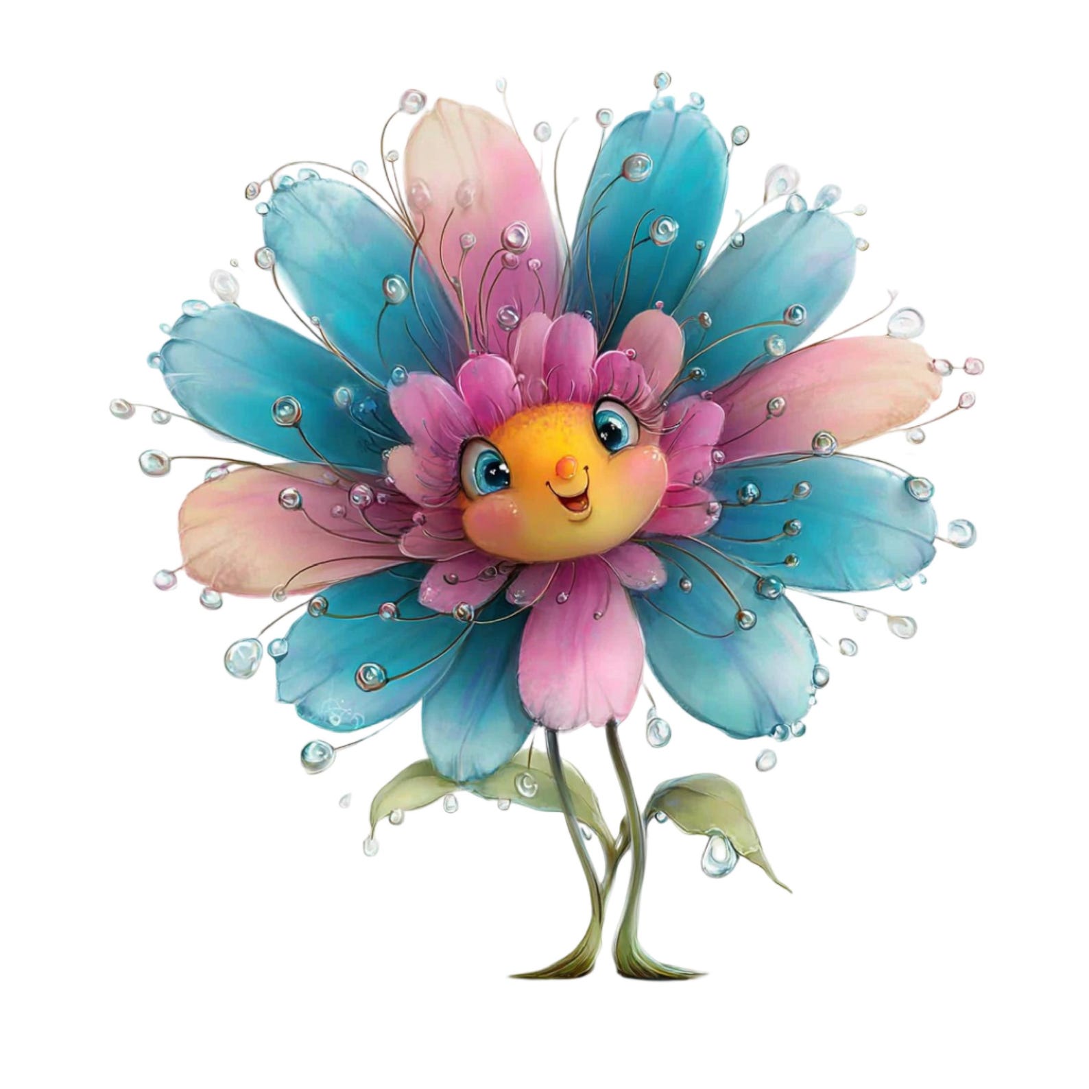 Quirky Flowers Clipart: Whimsical Floral PNG Images (digital Download ...