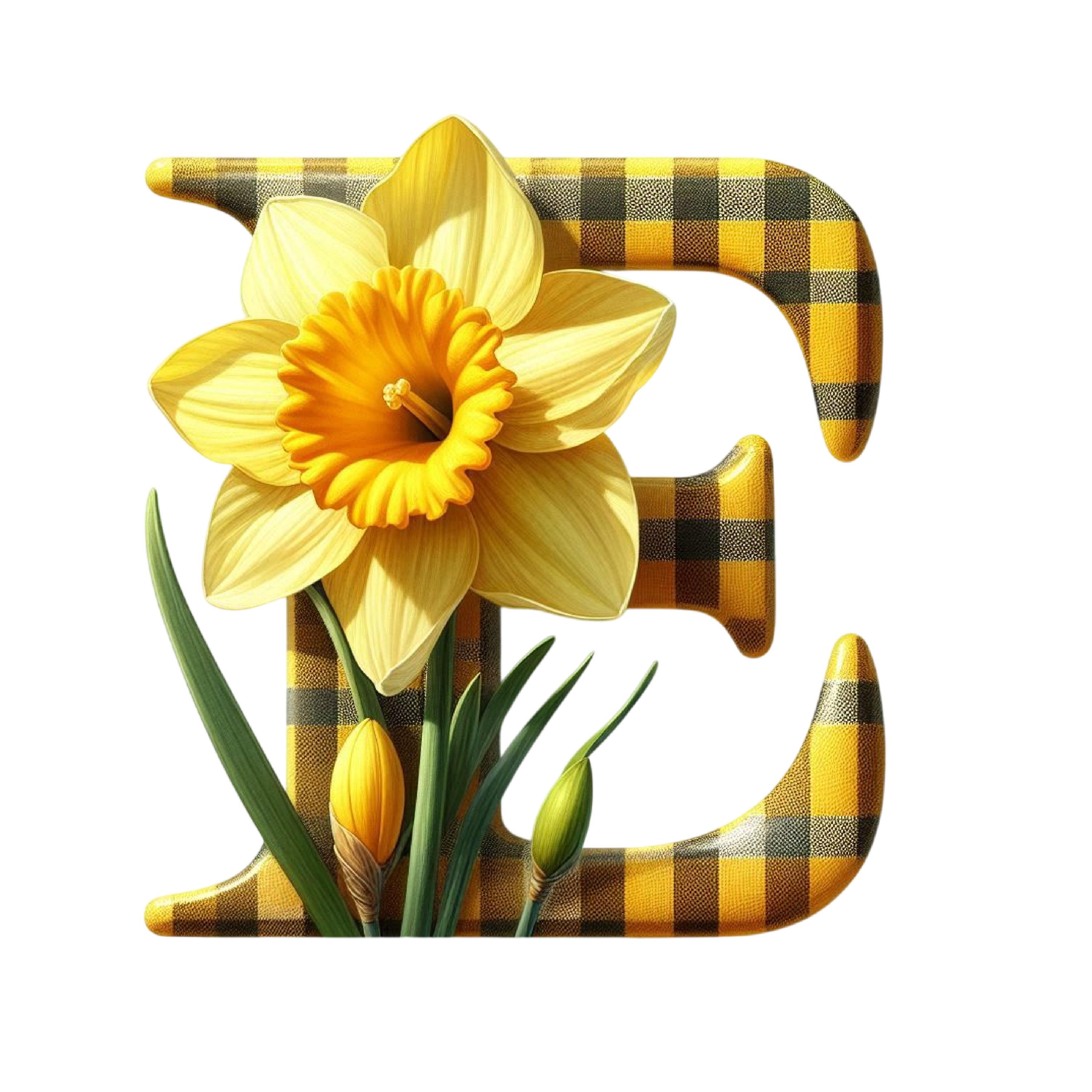36 PNG Daffodil Spring Alphabet Sublimation,highresolution Images ...