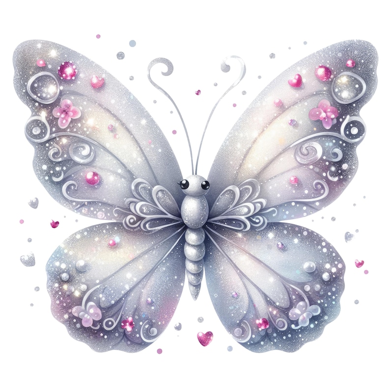 Glitter Butterfly Watercolor Clipart Bundle 24 PNG - Etsy