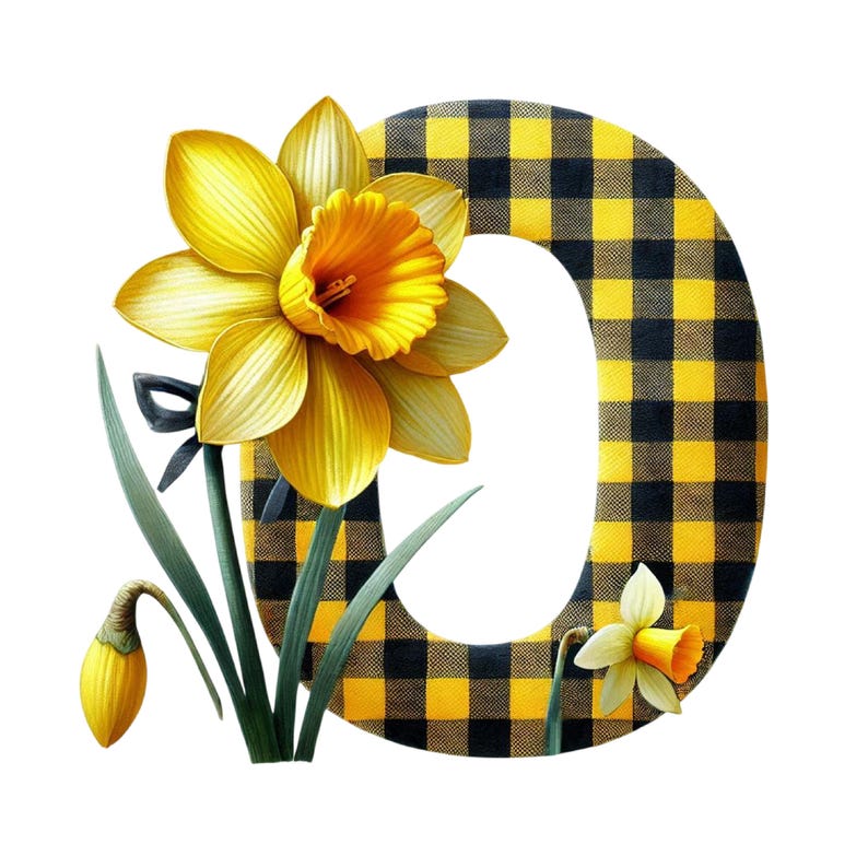 36 PNG Daffodil Spring Alphabet Sublimation,highresolution Images ...