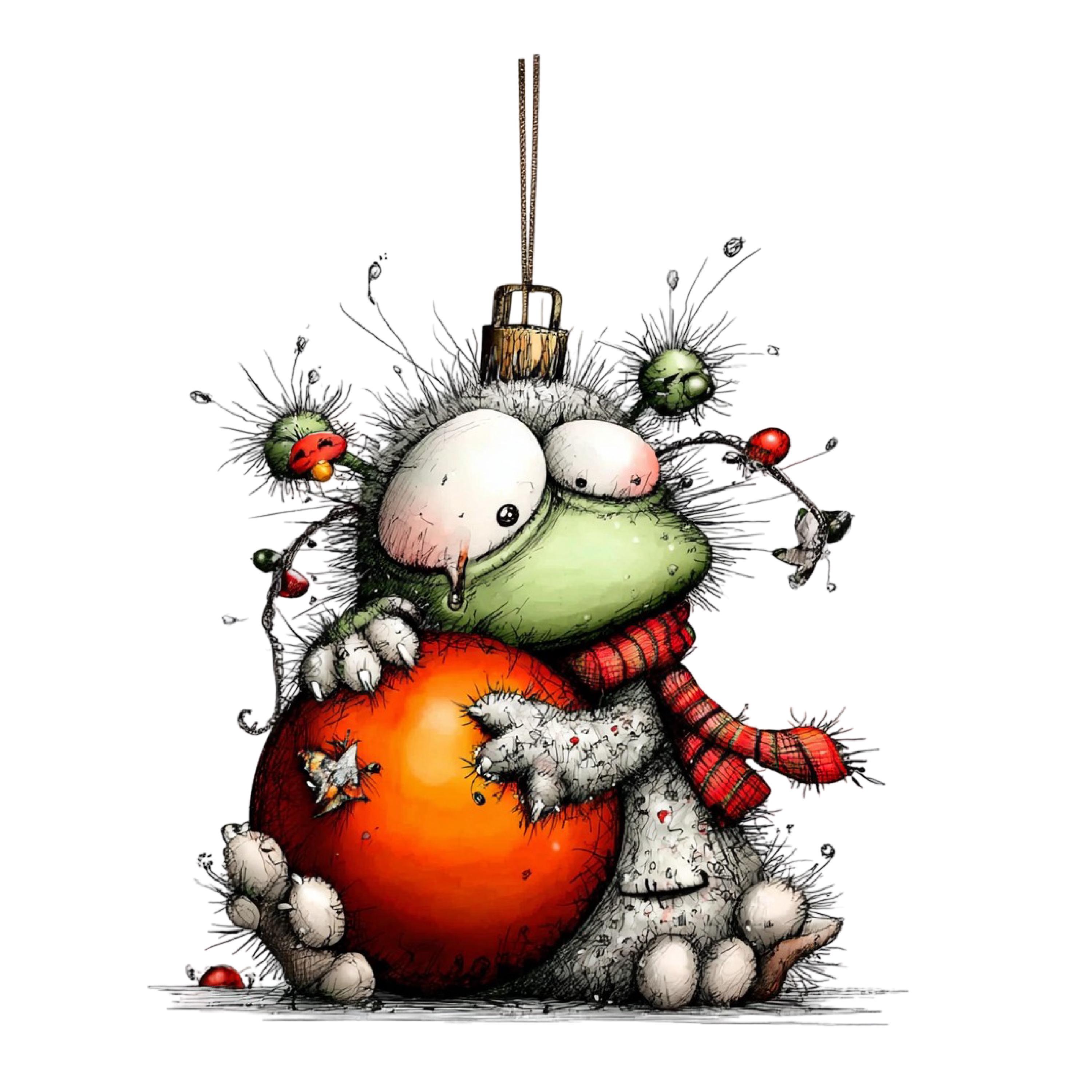 Christmas Monster Clipart – Funny Holiday Creature PNG Set (digital ...