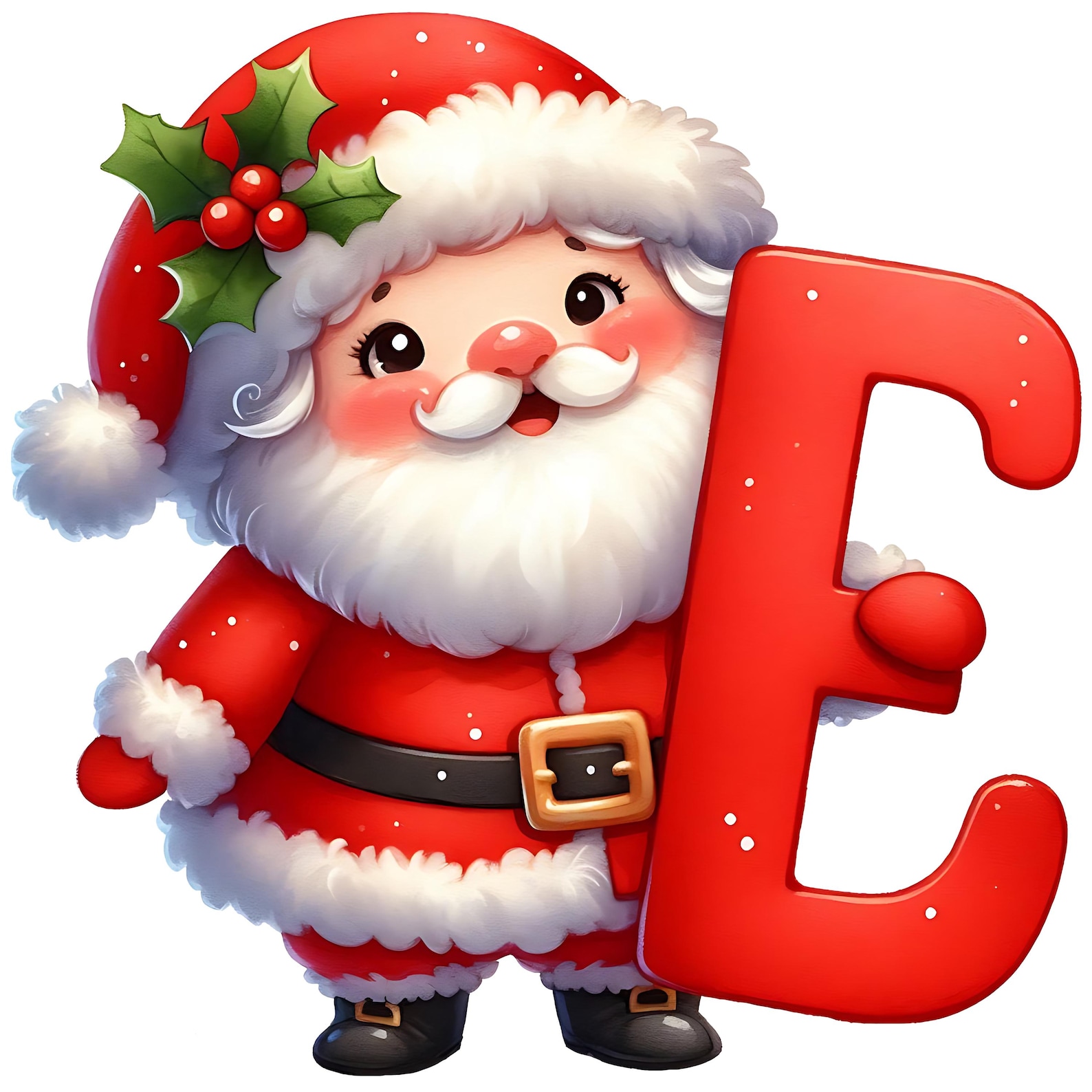 Christmas Santa Alphabet Clipart: Festive Holiday Letters PNG Images ...
