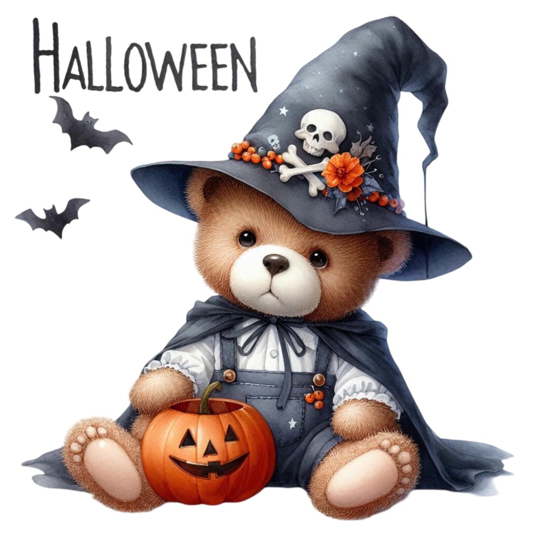 Halloween Teddy Bear Clipart: 26 PNG Images, Commercial Use - Etsy