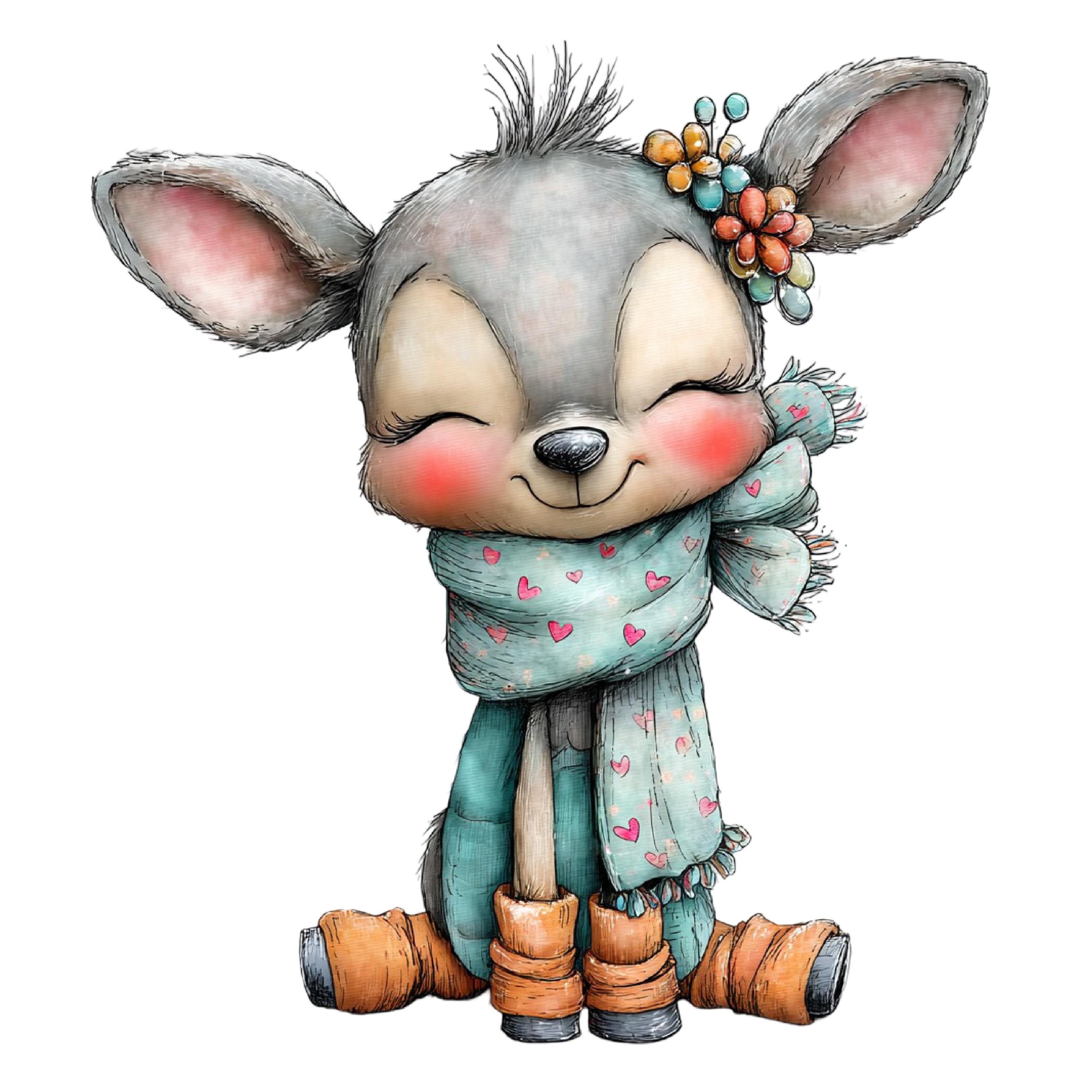 Valentine Woodland Animals Set: Whimsical Forest Love Art Bundle 55 PNG ...