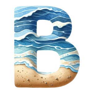 Summer Beach Doodle Alphabet & Numbers: Fun Hand Drawn Letters PNG Set ...