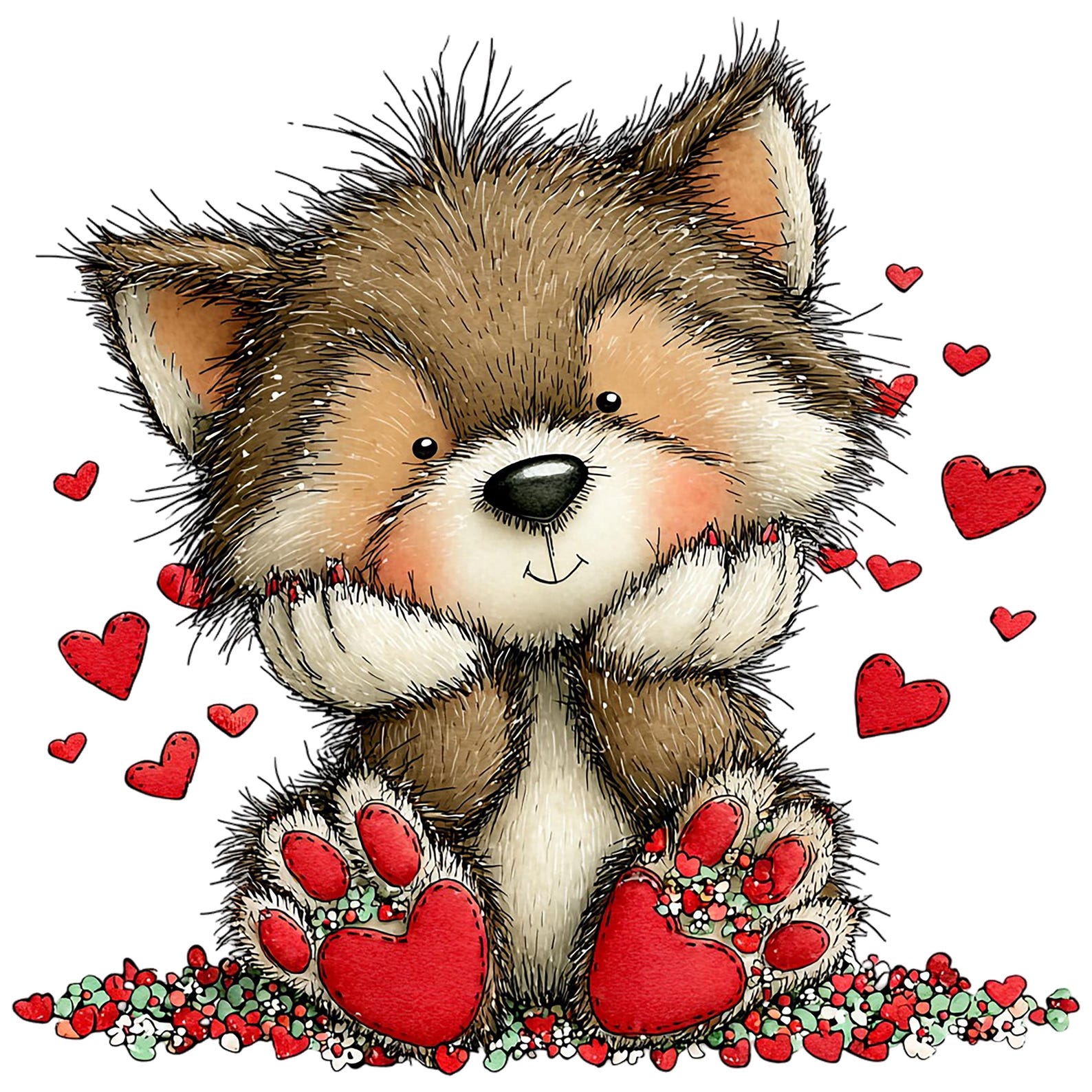 Animals Valentine Day Clipart: Whimsical Graphics Digital Download 48 ...