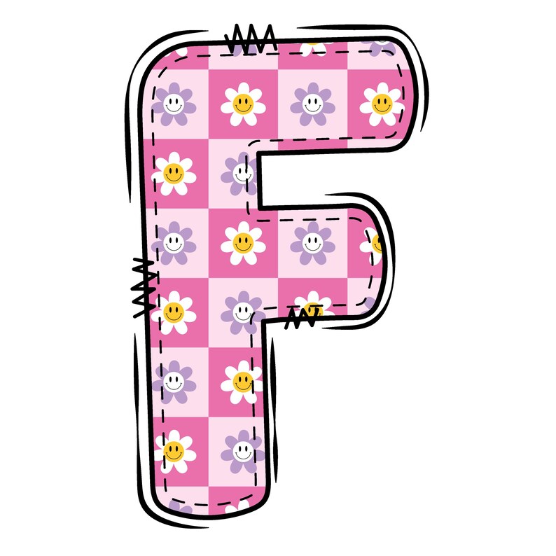 36 PNG Happy Smiley Doodle Alphabet Set 4, High Resolution Images ...