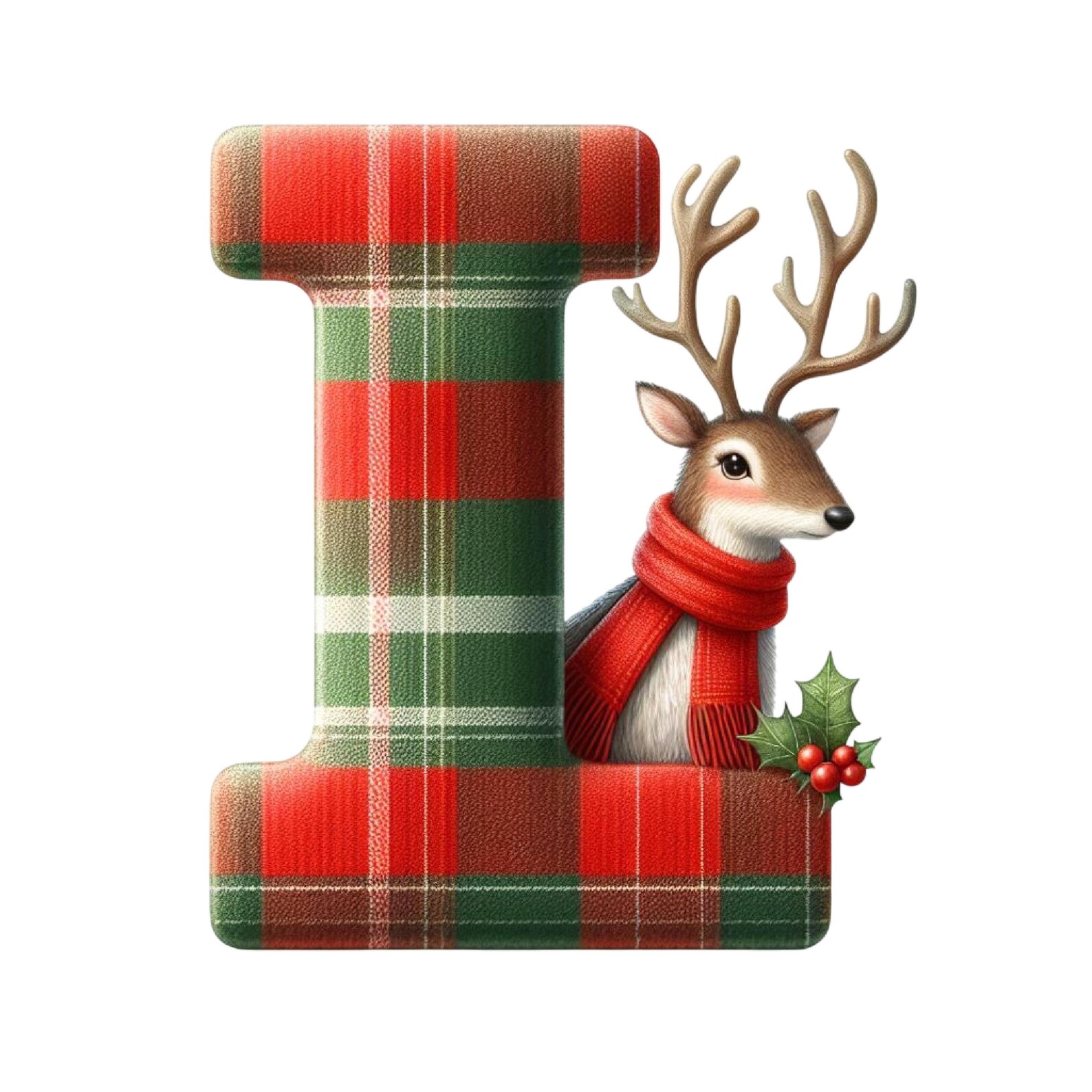 Christmas Reindeer Alphabet PNG – Festive Letter Clipart Set (digital ...