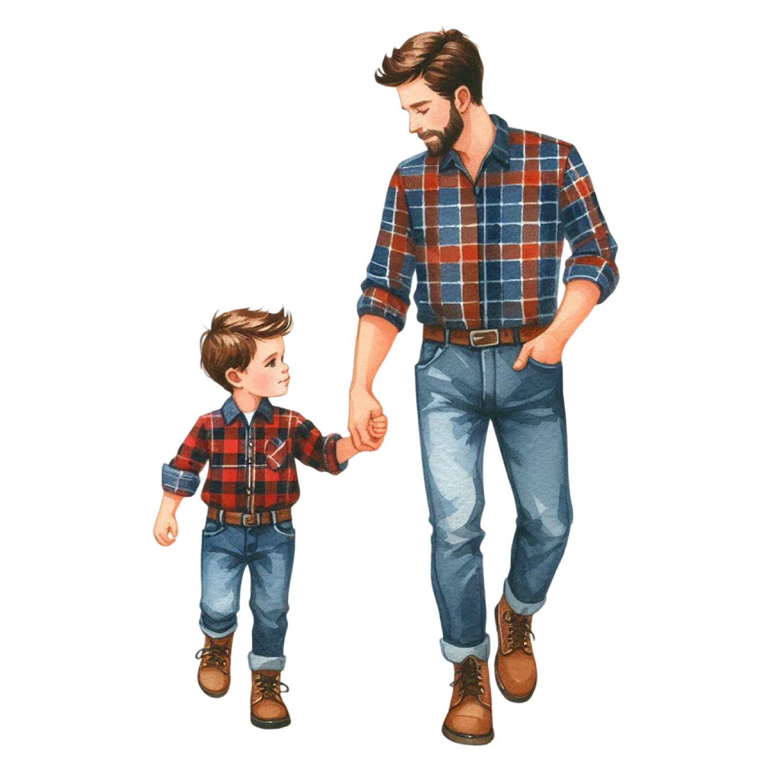 23 PNG Watercolor Father's Day Clipart Bundle,dijital Download, Father ...