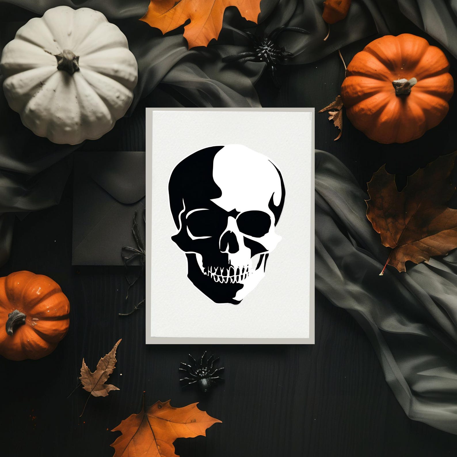 Halloween Silhouettes Clipart Bundle: Spooky PNG Images (digital ...