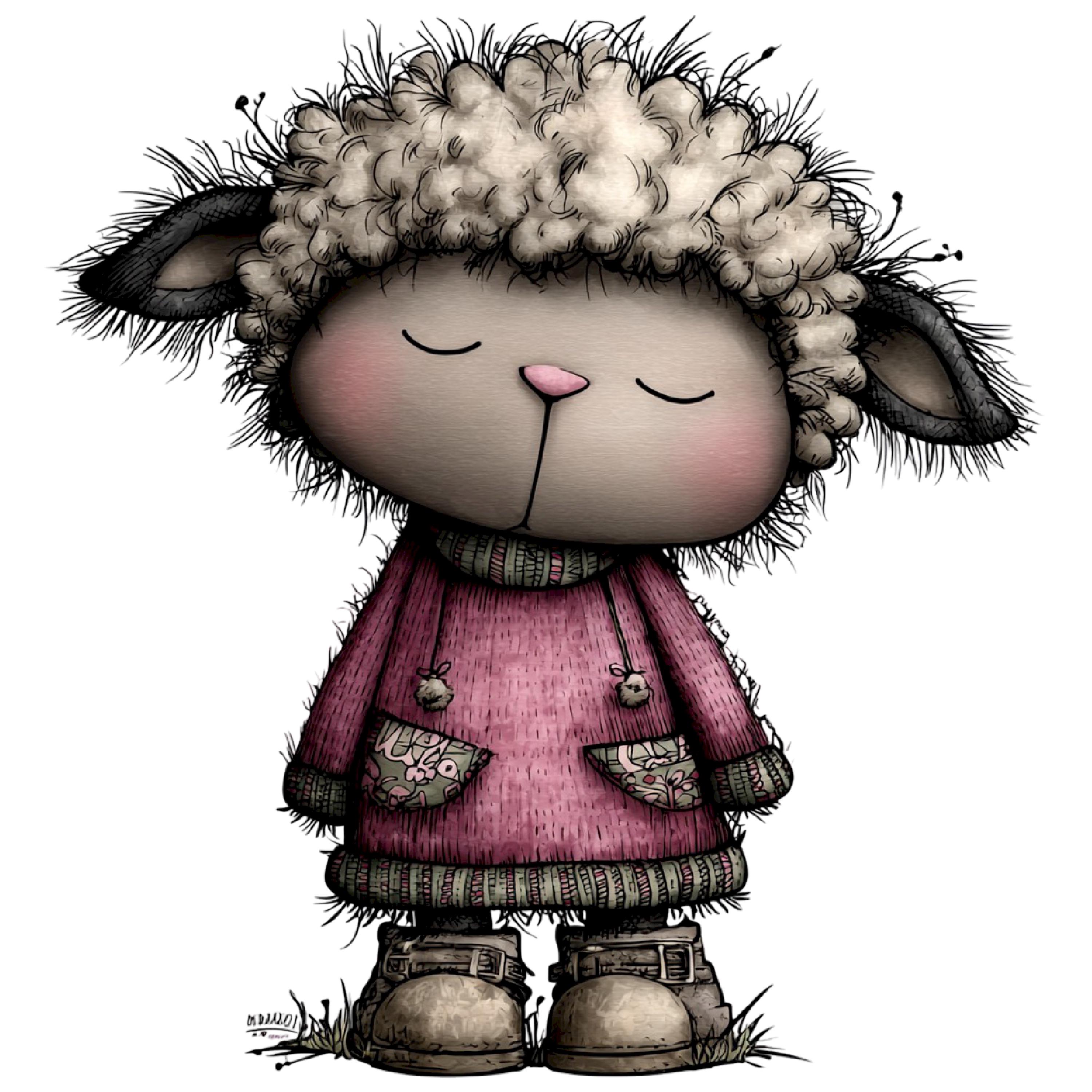 Whimsical Christmas Sheep Clipart – Cute Holiday Farm Animal PNG Bundle ...