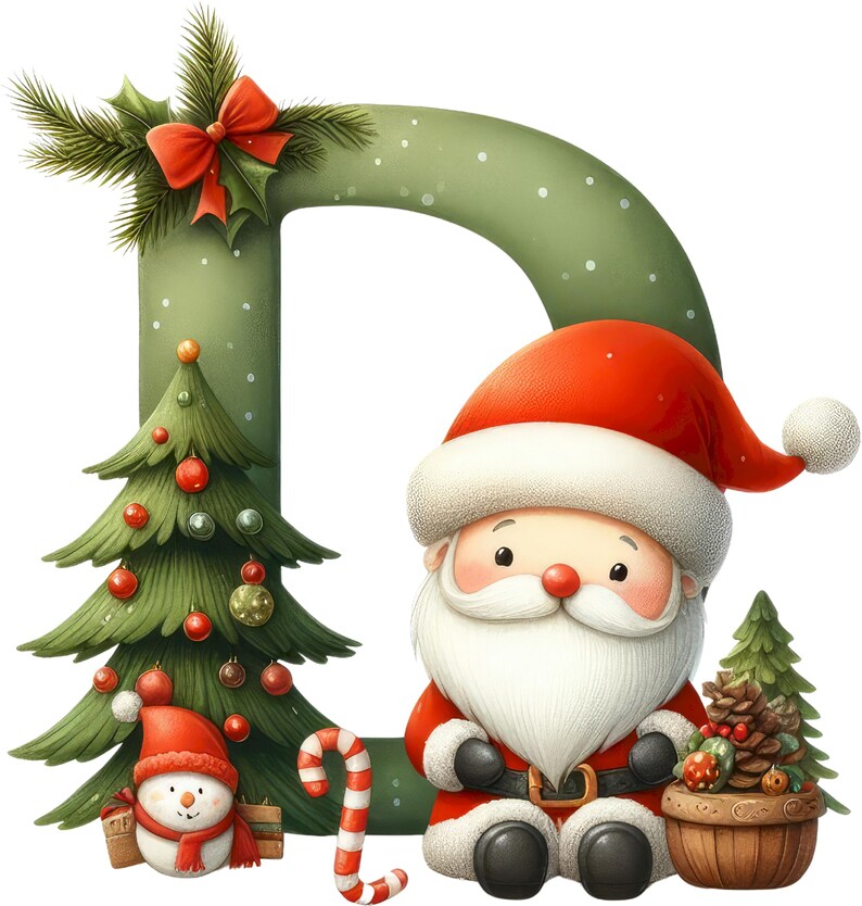 Christmas Alphabet Clipart: Festive Letter Graphics, Watercolor ABC PNG ...