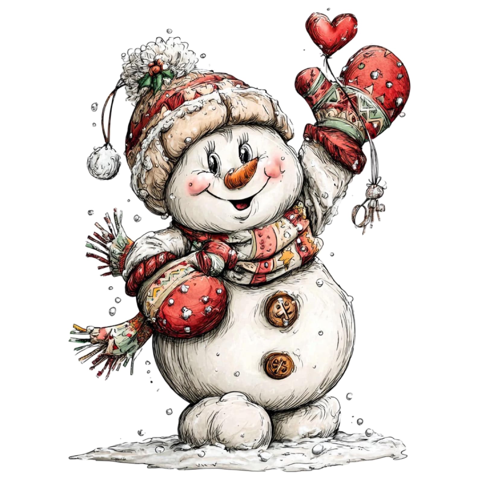 Christmas Whimsical Snowman Clipart – Festive Winter PNG Set (instant ...