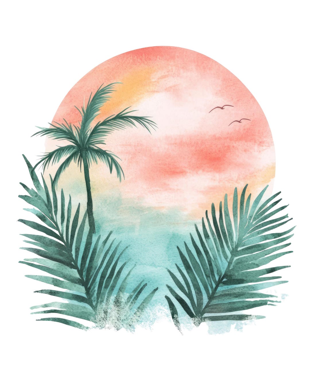 Watercolor Summer Vacation Clipart Bundle Digital Download PNG 15 Png ...