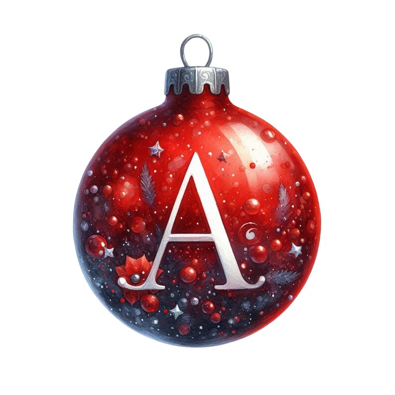 Christmas Ornament Alphabet Clipart: Festive PNG Letters (digital ...
