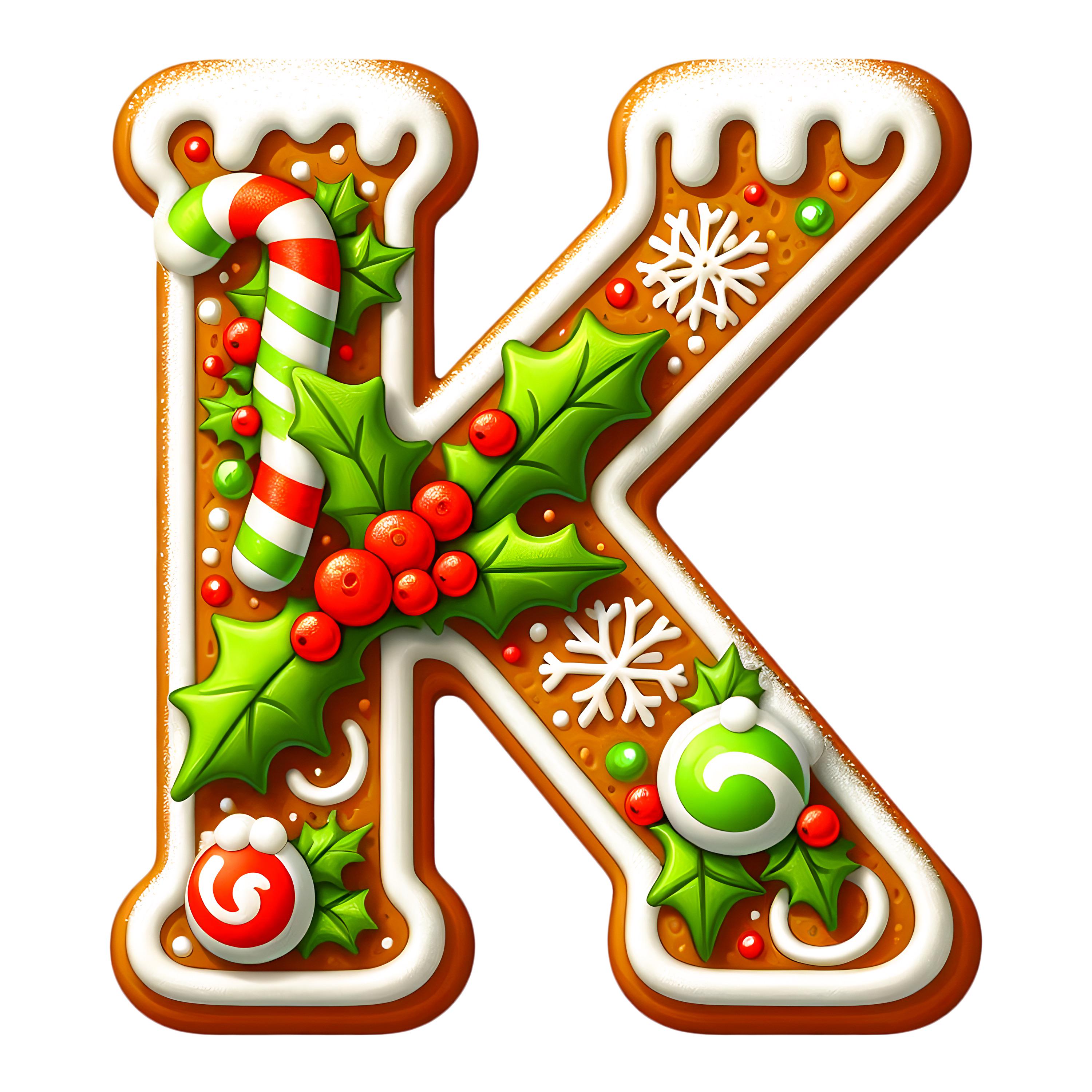 Christmas Gingerbread Alphabet: Festive Cookie Letters PNG Images ...