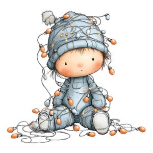 Christmas Baby Clipart – Cute Holiday Children PNG Set (digital ...