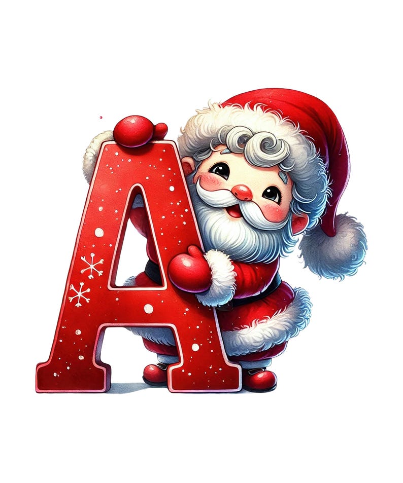 Christmas Alphabet PNG Clipart: Festive Letters Sublimation Digital ...