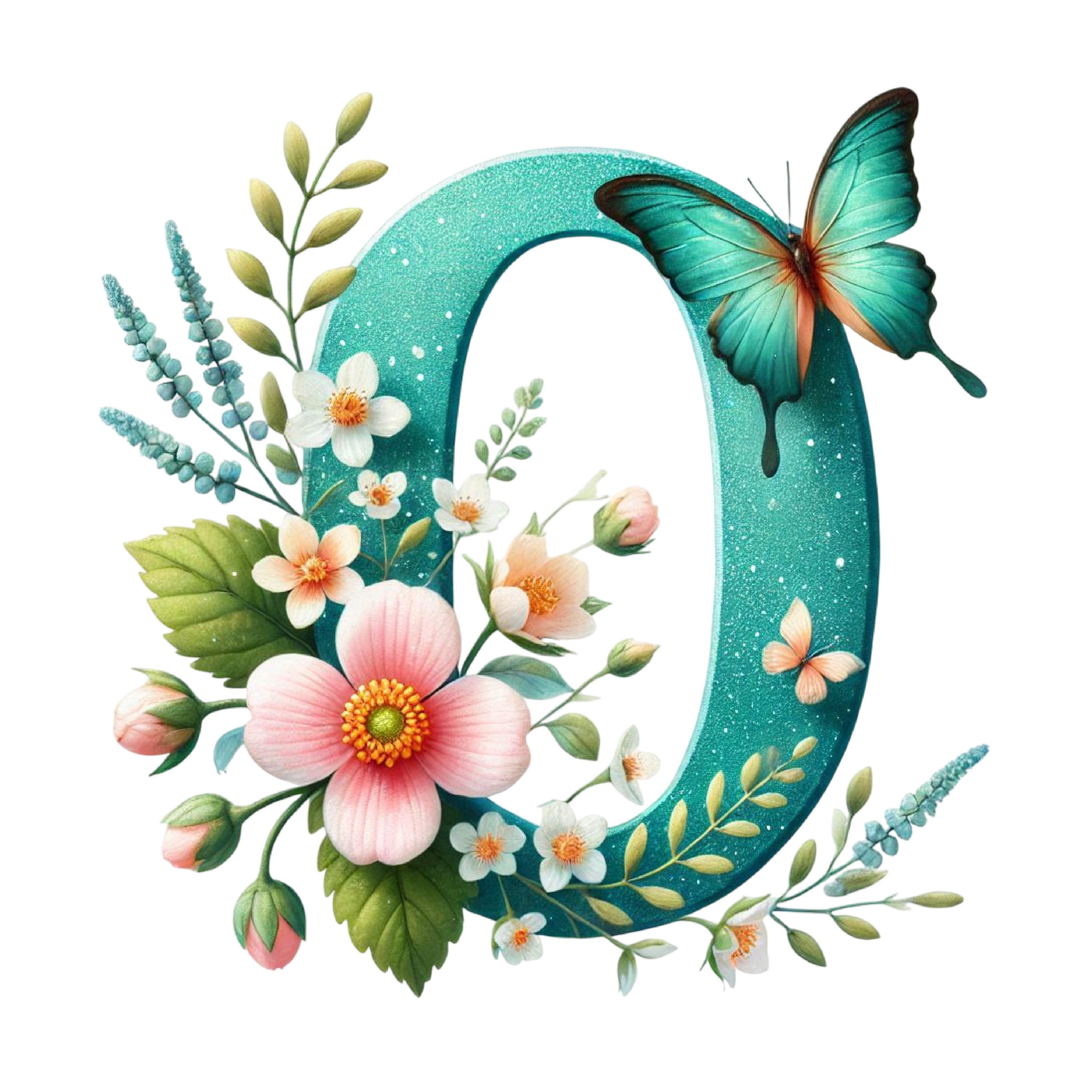 Watercolor Spring Alphabet Clipart – Floral Letter PNG Set (digital ...