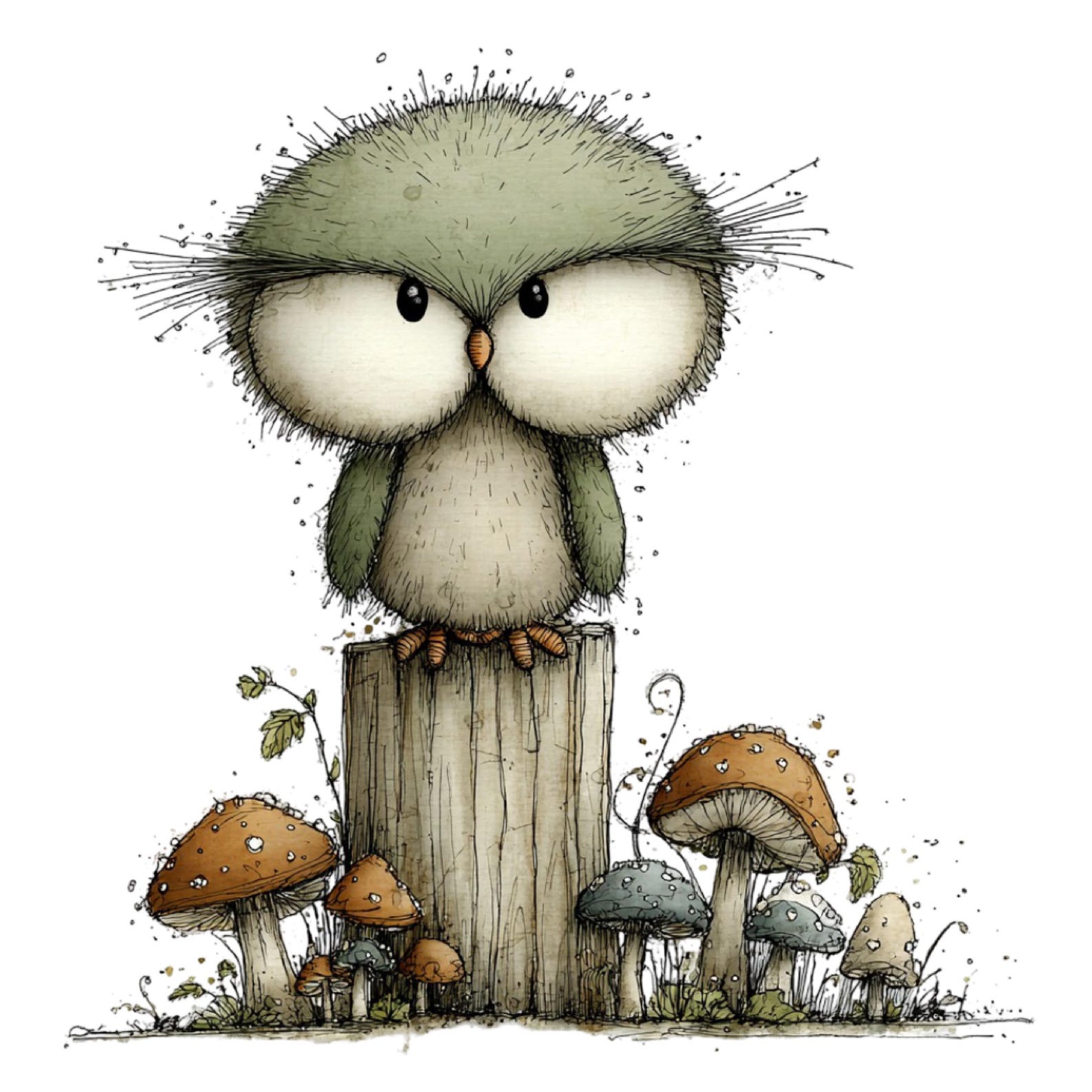 Cute Little Owl Clipart Sublimation: Watercolor Forest Animal PNG ...
