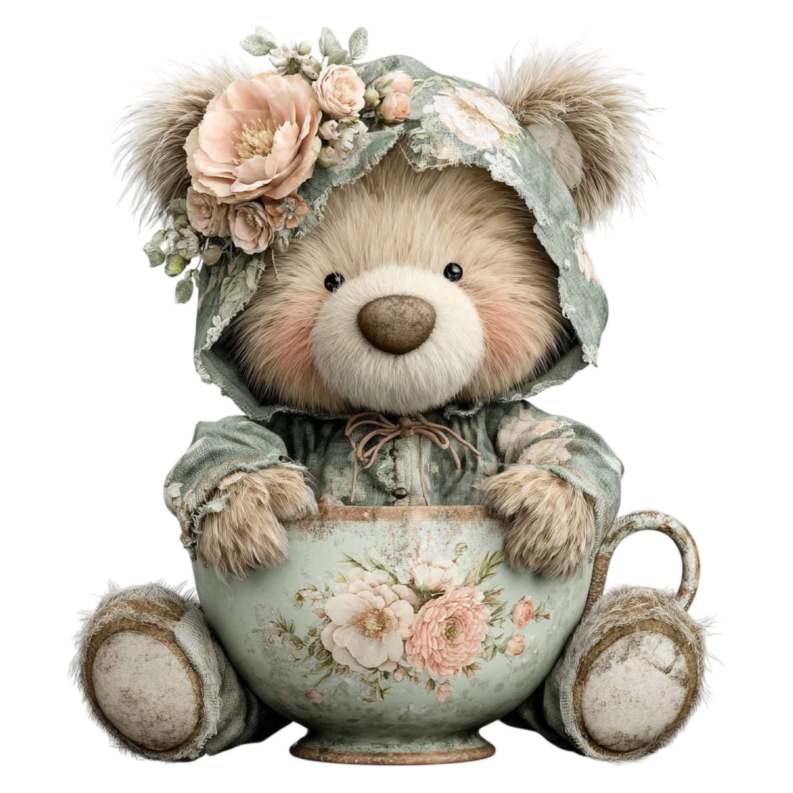 Spring Teddy Bear Illustration Set: Seasonal Animal Character Art 22 ...