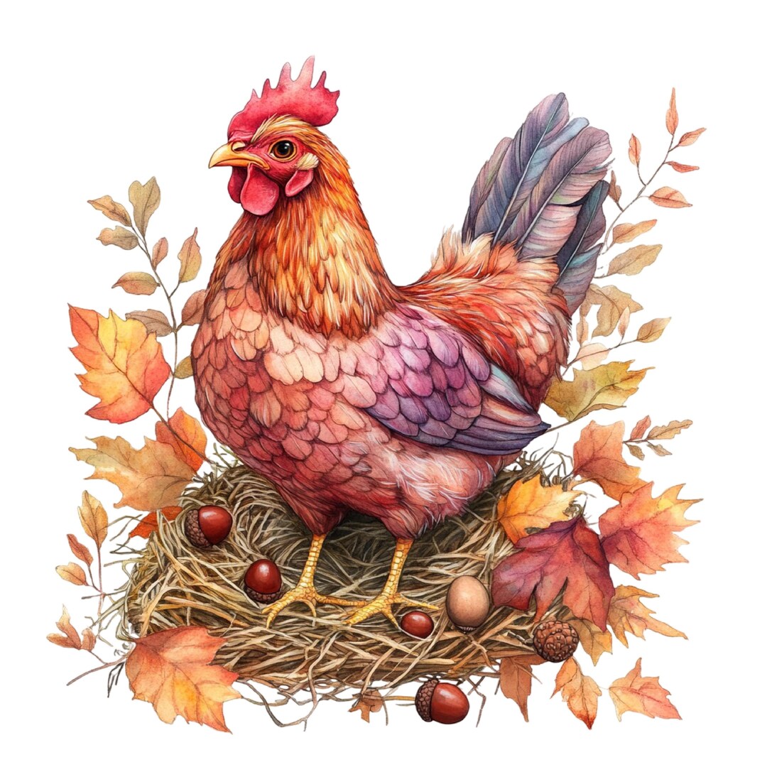 24 PNG Autumn Chicken Coop Clipart,digital Paper Craft, Commercial Use ...