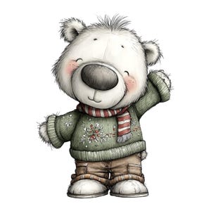 Whimsical Christmas Animal Clipart – Festive Woodland PNG Set (instant ...