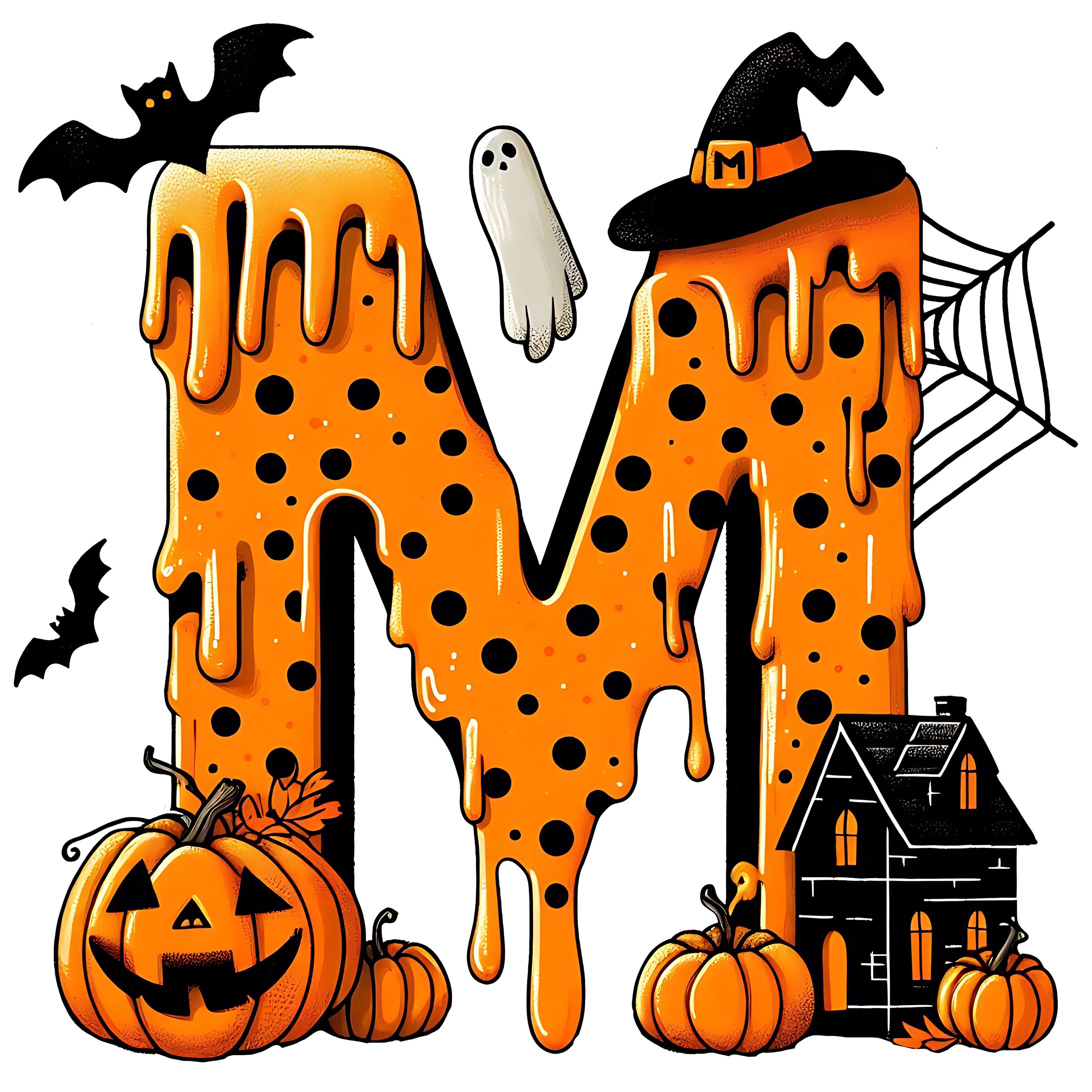Halloween Alphabet Letters Clipart: Spooky A–Z PNG Images for ...