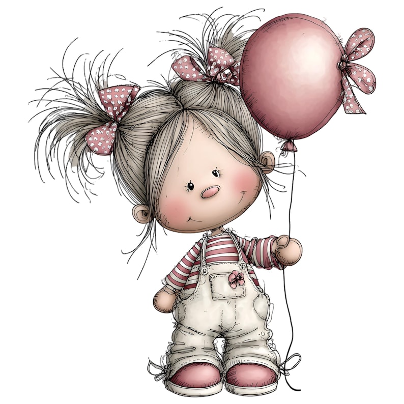 Whimsical Dolls Clipart Bundle – Cute Girl Character PNG Set (digital ...