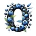 Spring Blueberry Alphabet Clipart – Botanical Letter PNG Set (digital ...