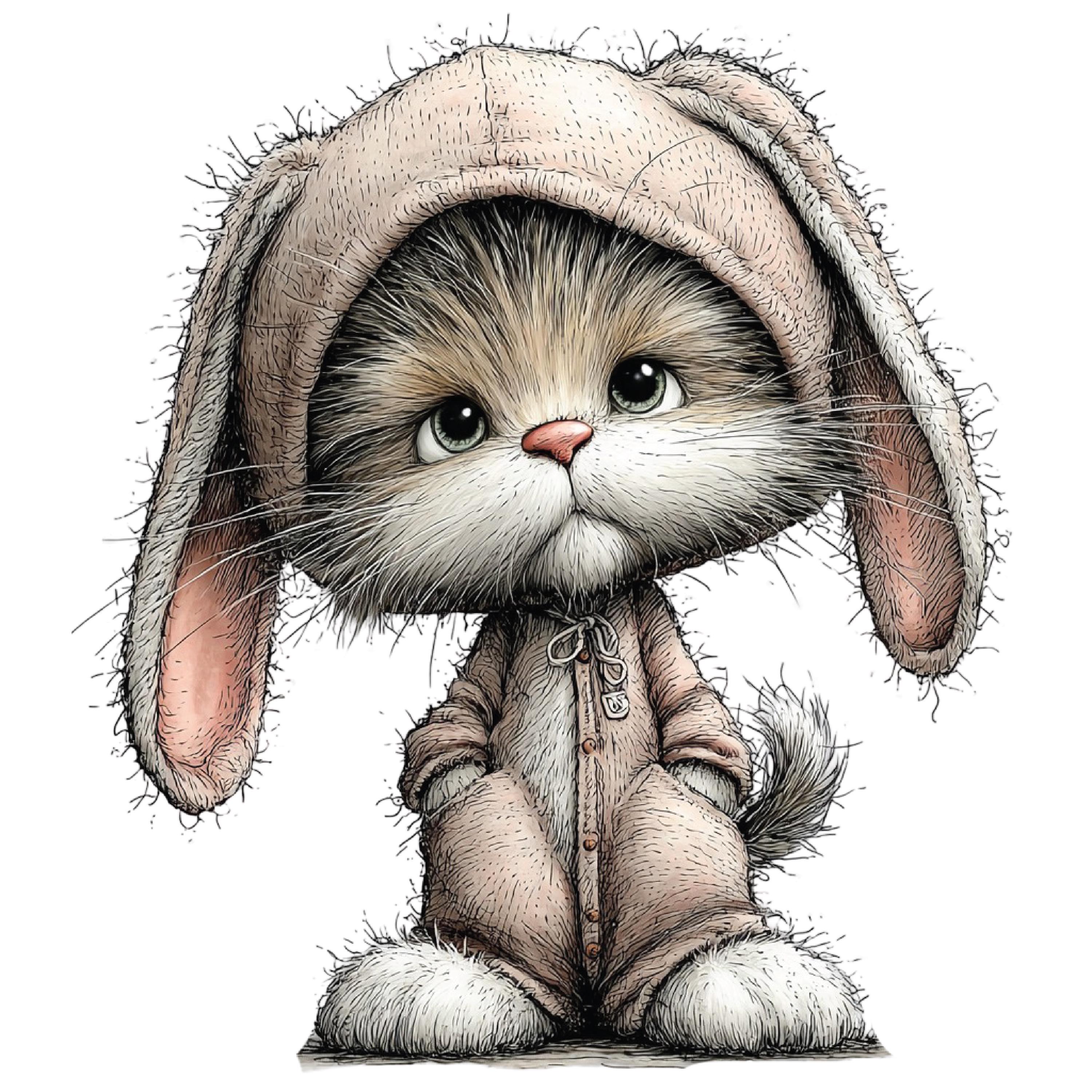 Baby Cat Illustration Set: Animal Character Art 34 PNG - Etsy