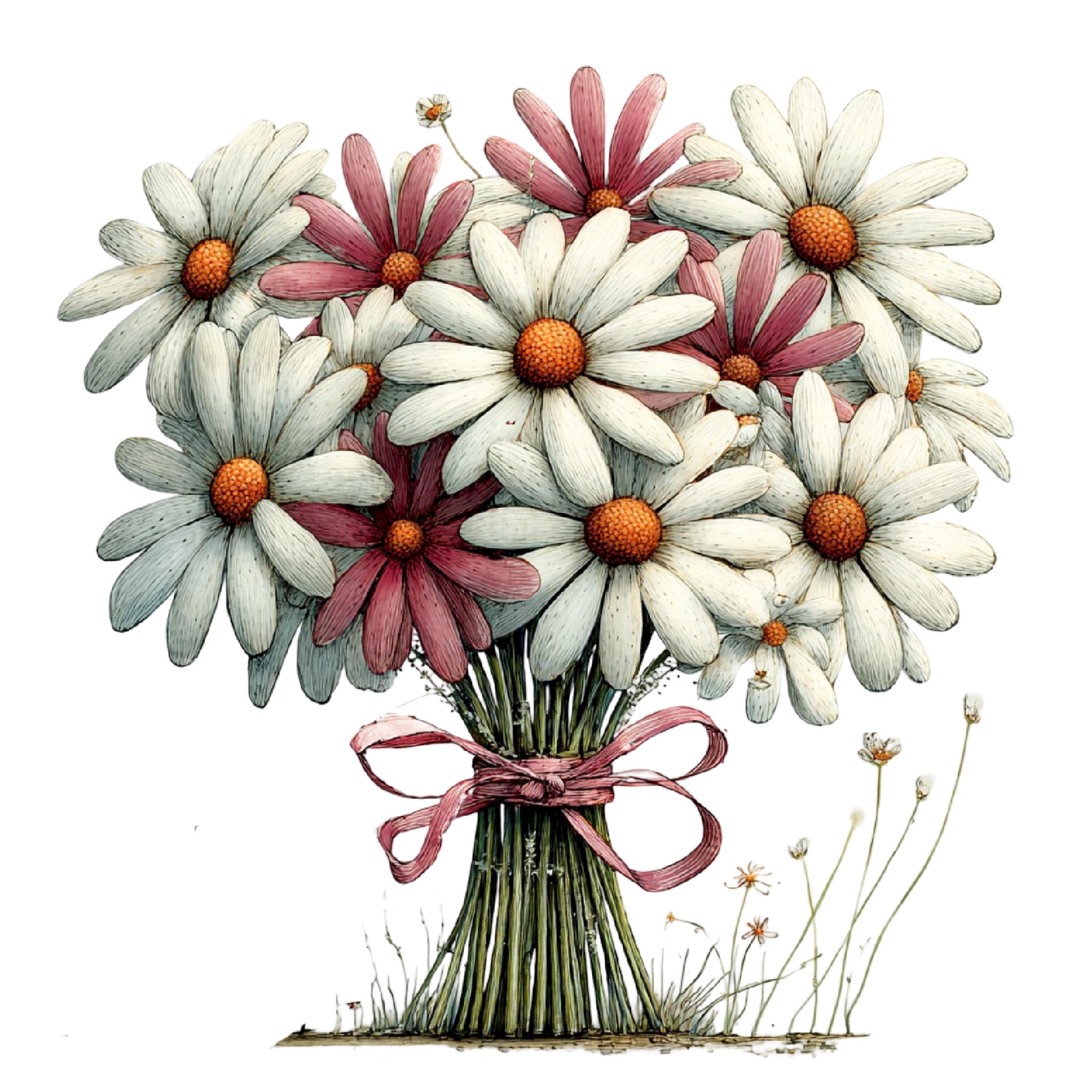 Spring Daisy Flower Illustration Set: Seasonal Floral Art 31 PNG - Etsy