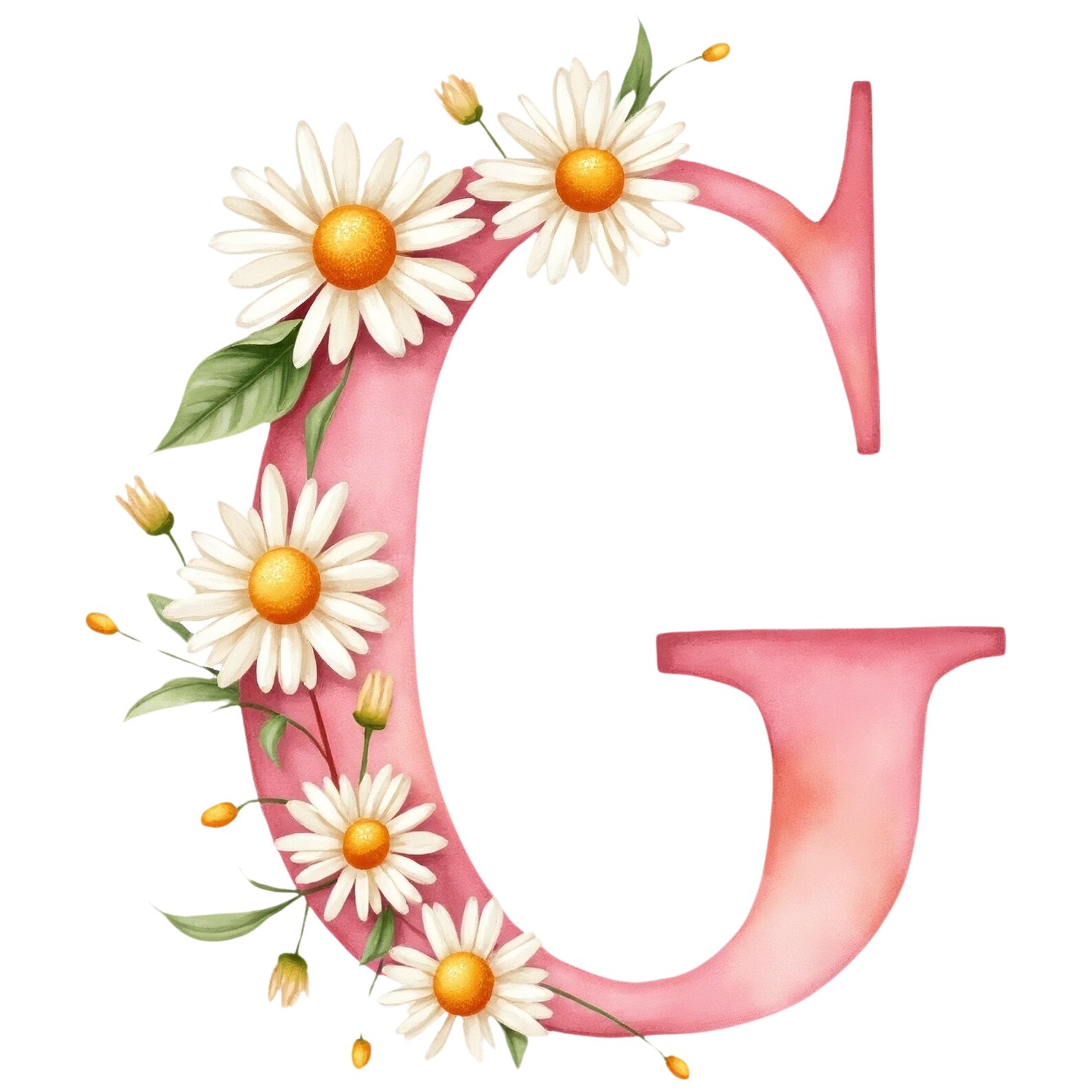 36 PNG Daisy Birth Flower Alphabet Clipart, Resolution Images,alphabet ...