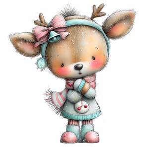 Whimsical Woodland Christmas Clipart – Festive Forest PNG Set (instant ...