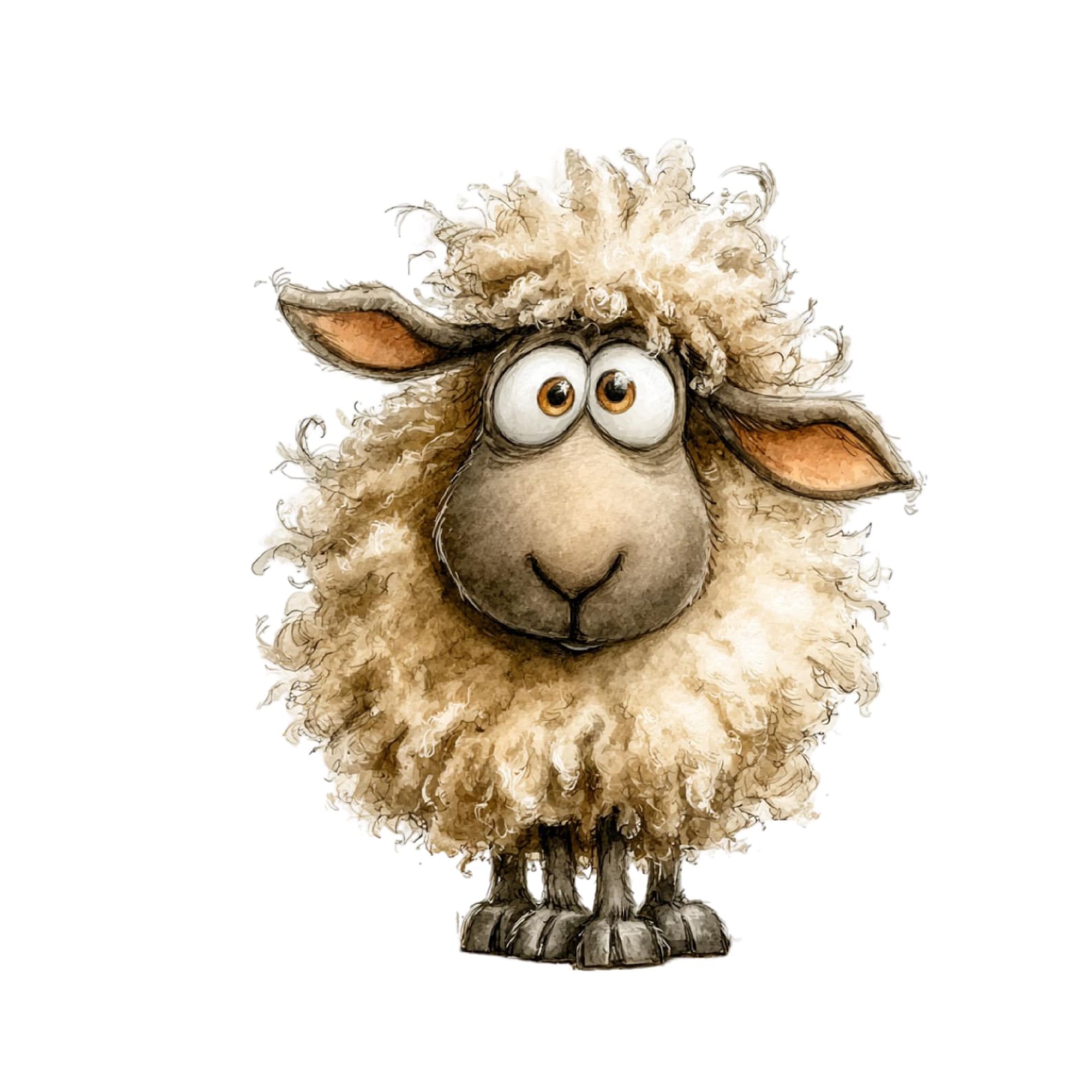 Quirky Sheep Clipart: Funny Farm Animal PNG Images (digital Download ...