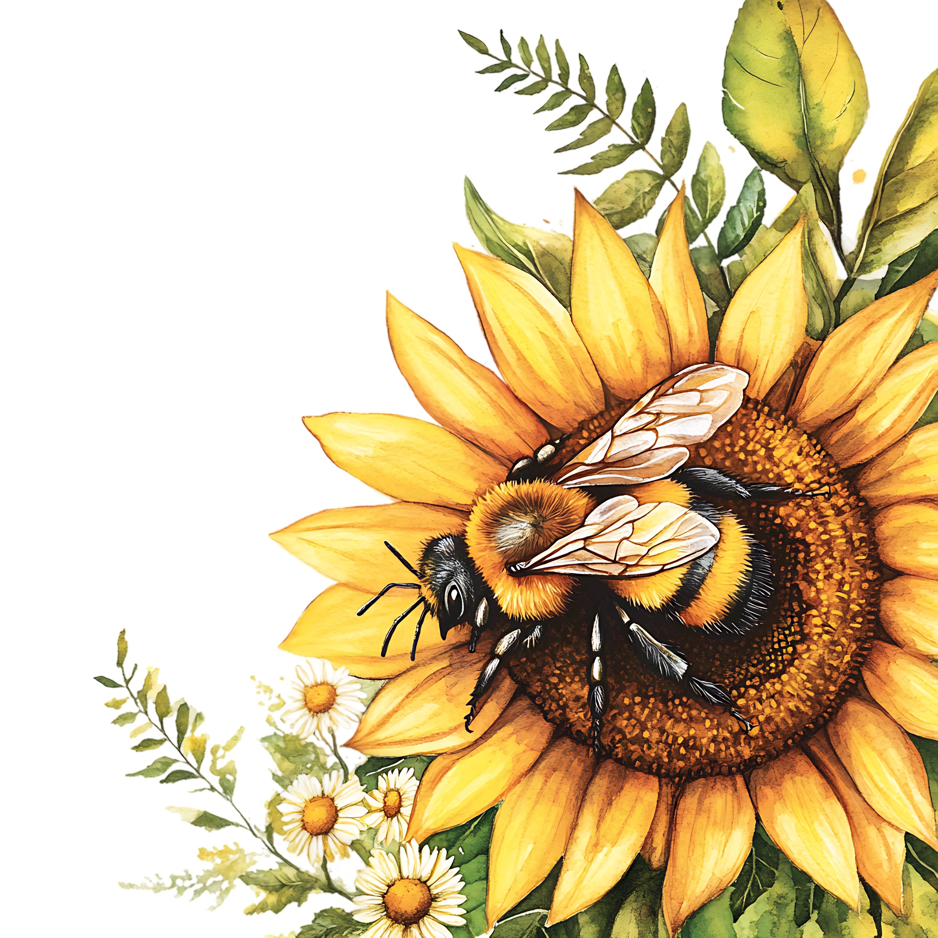 Watercolor Bees Clipart Bundle: Cute Honey Bee PNG Images (digital ...