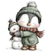 Whimsical Penguin Christmas Clipart – Cute Holiday Penguin PNG Set ...