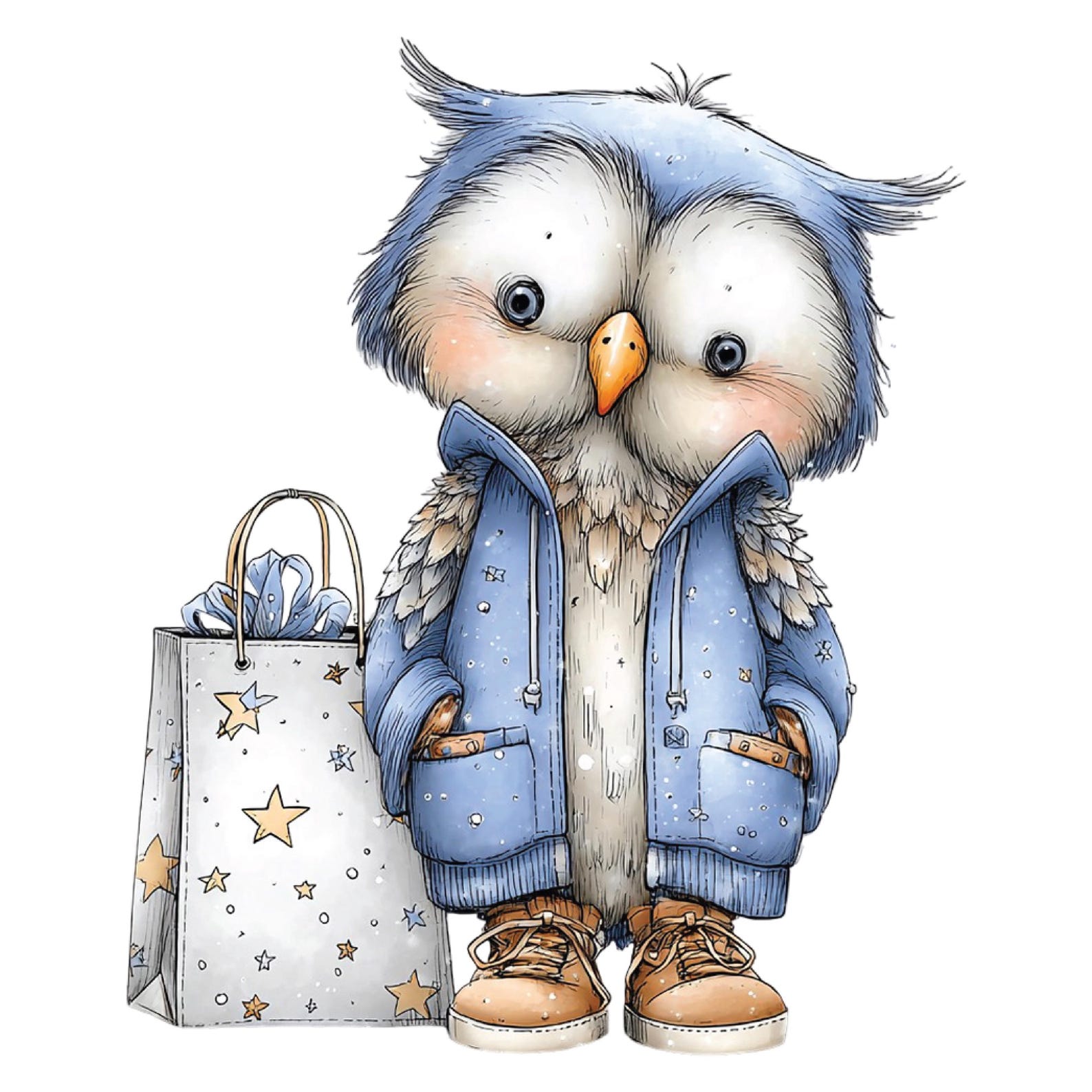 Whimsical Christmas Owl Clipart – Cute Holiday Woodland PNG Set ...