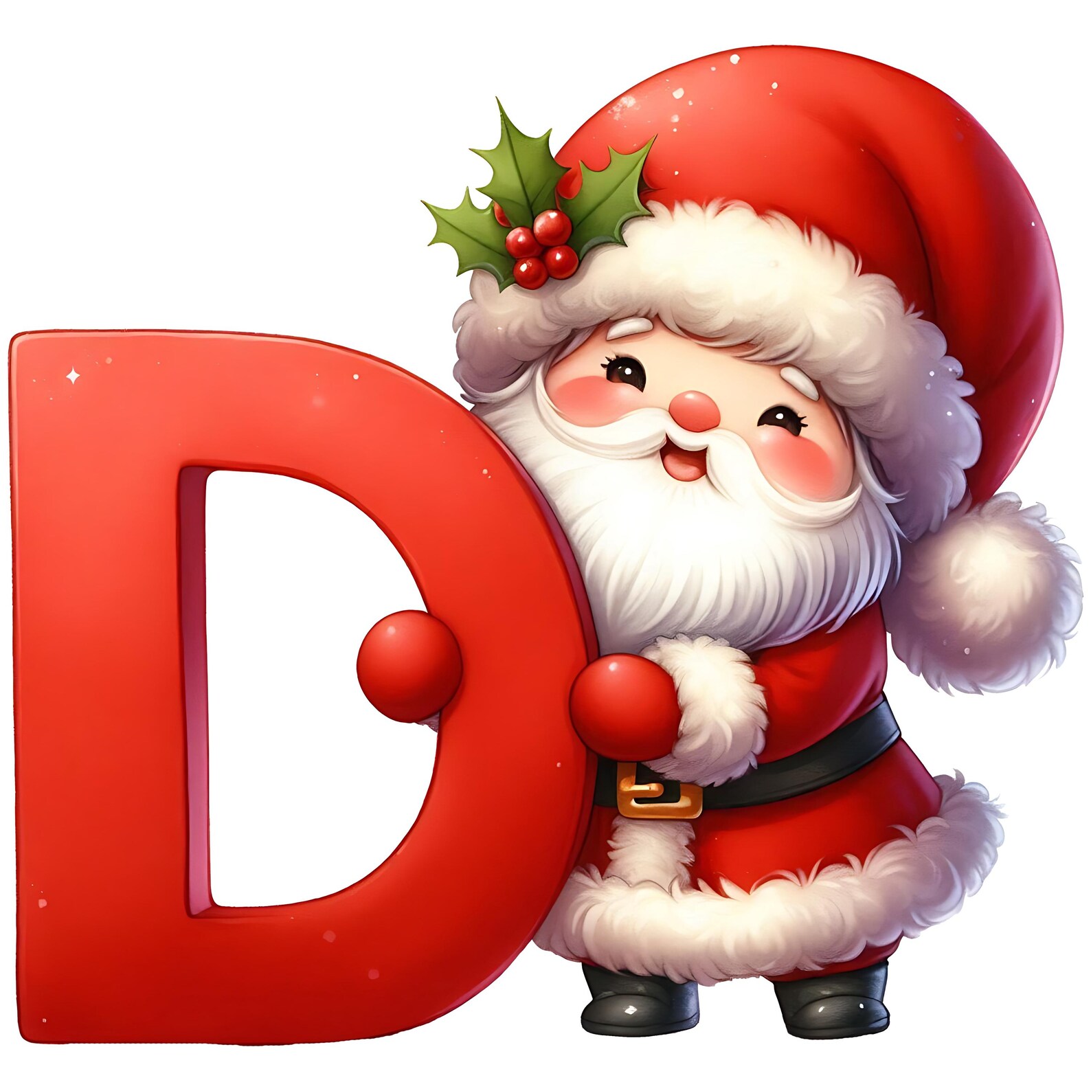 Christmas Santa Alphabet Clipart: Festive Holiday Letters PNG Images ...