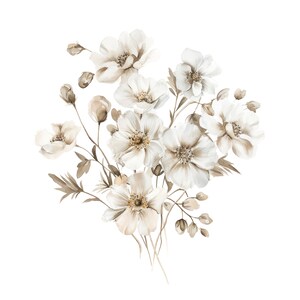 10 PNG White Rustic Wedding Flower Clipart,commercial Use,watercolor ...