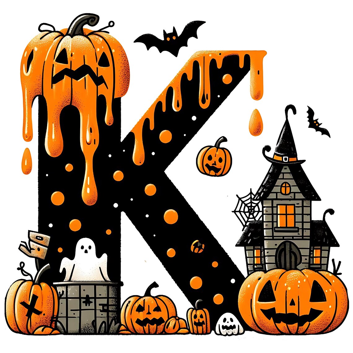 Halloween Alphabet Letters Clipart: Spooky A–Z PNG Images for ...