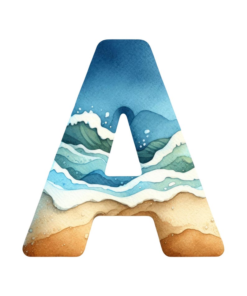Summer Beach Doodle Alphabet & Numbers: Fun Hand Drawn Letters PNG Set ...