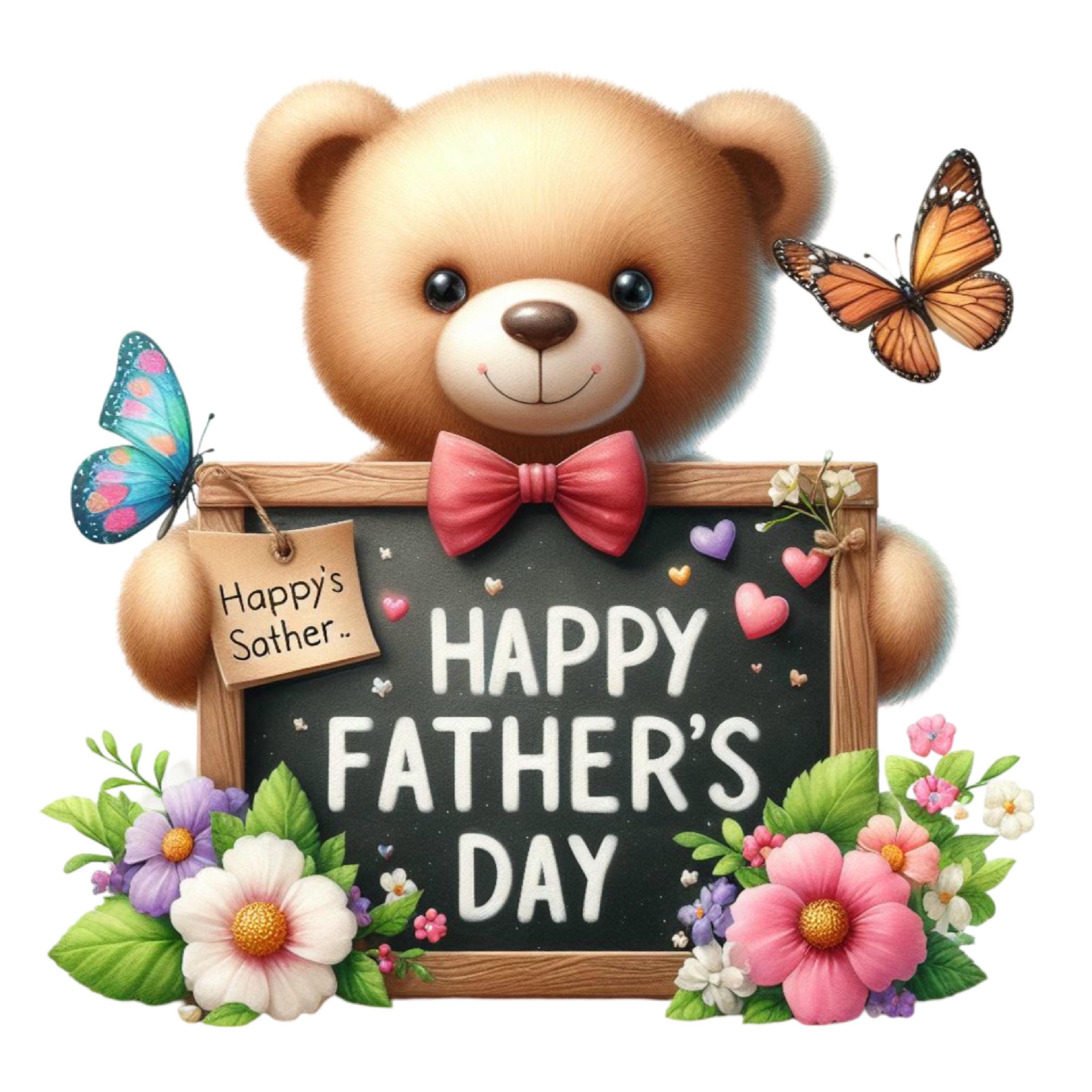 Father's Day Teddy Bear Clipart Bundle: Cute Dad PNG Images (digital ...