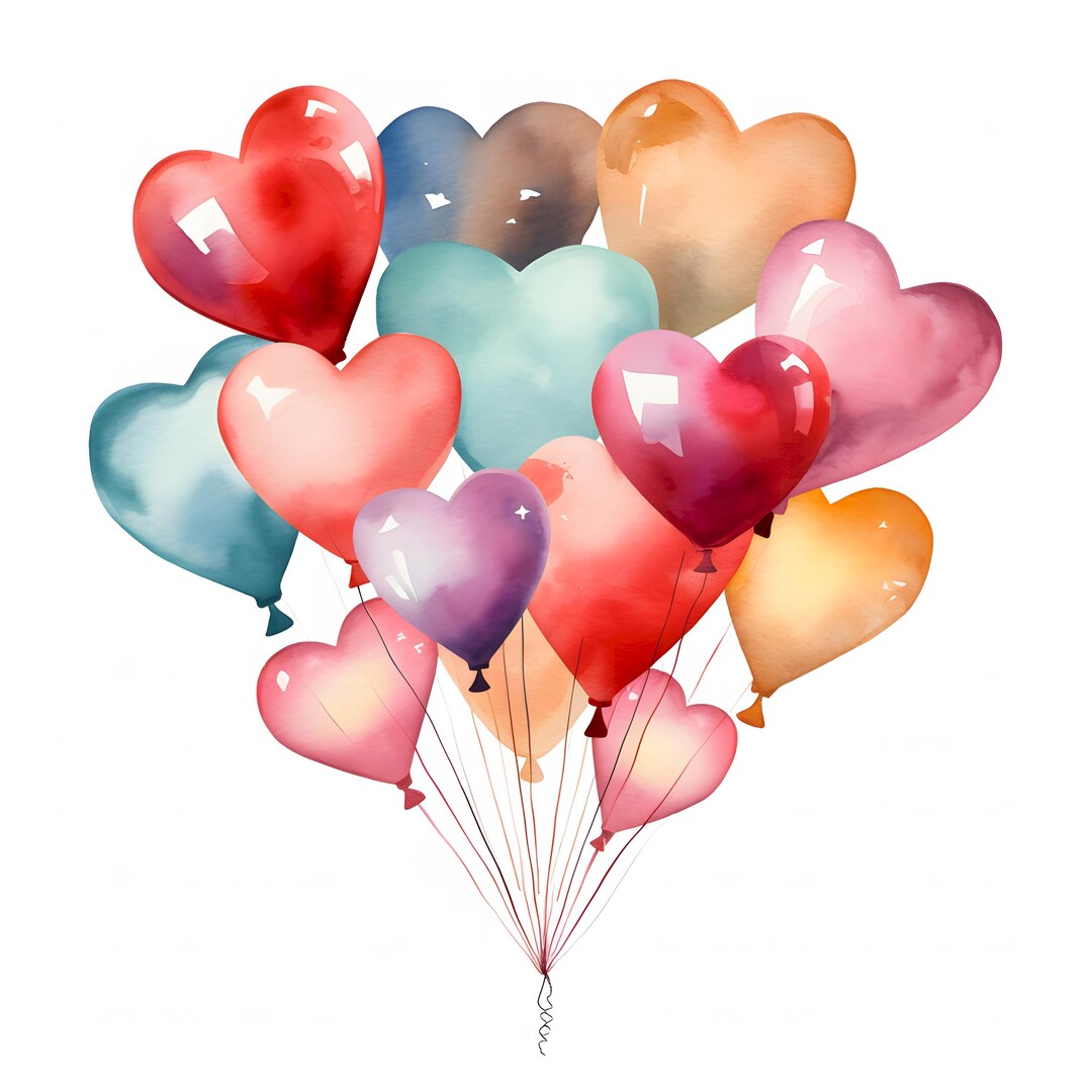 35 PNG Watercolor Balloons Clipart,transparent Png,dijital Download ...