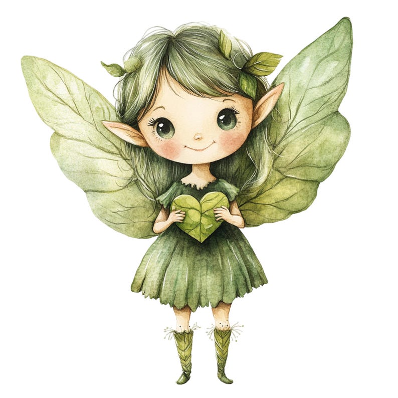 Fairyland Watercolor Clipart – Cute Magical Fairy PNG Bundle (digital ...