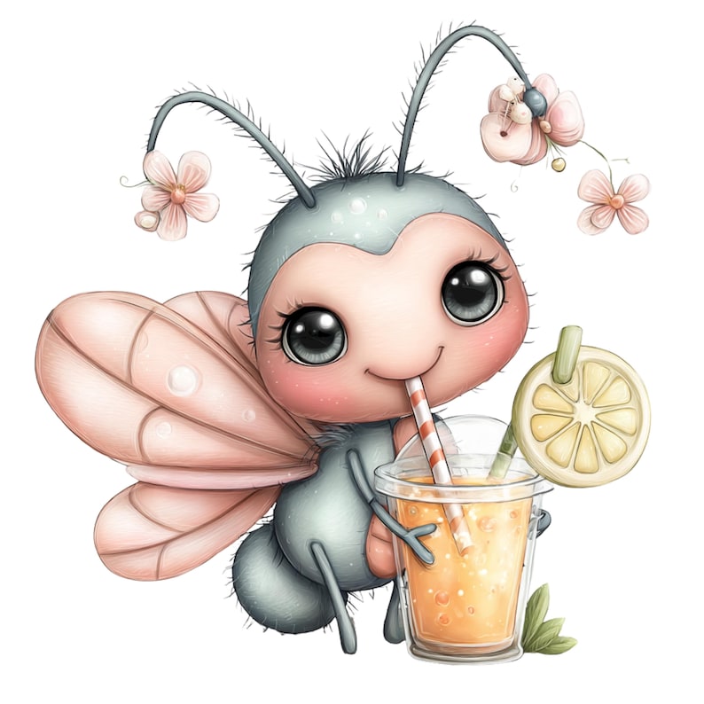 Vintage Insects Collection Clipart Set – Botanical Entomology PNG ...